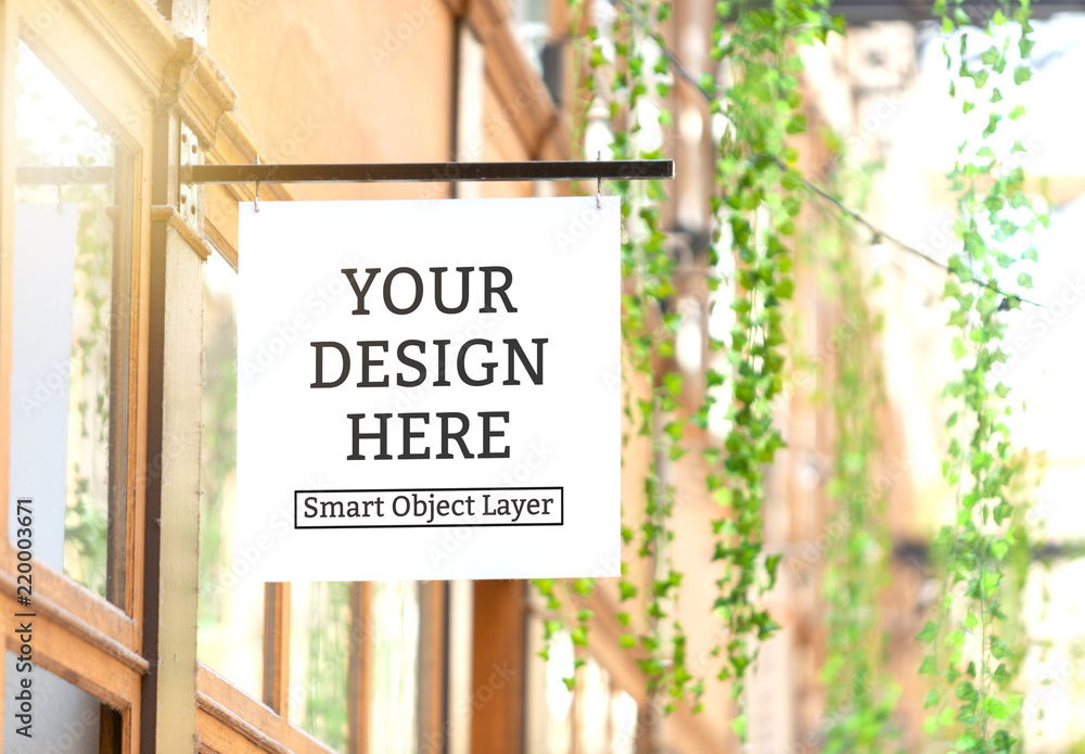 Outdoor Store Sign Mockup Stock Template | Adobe Stock