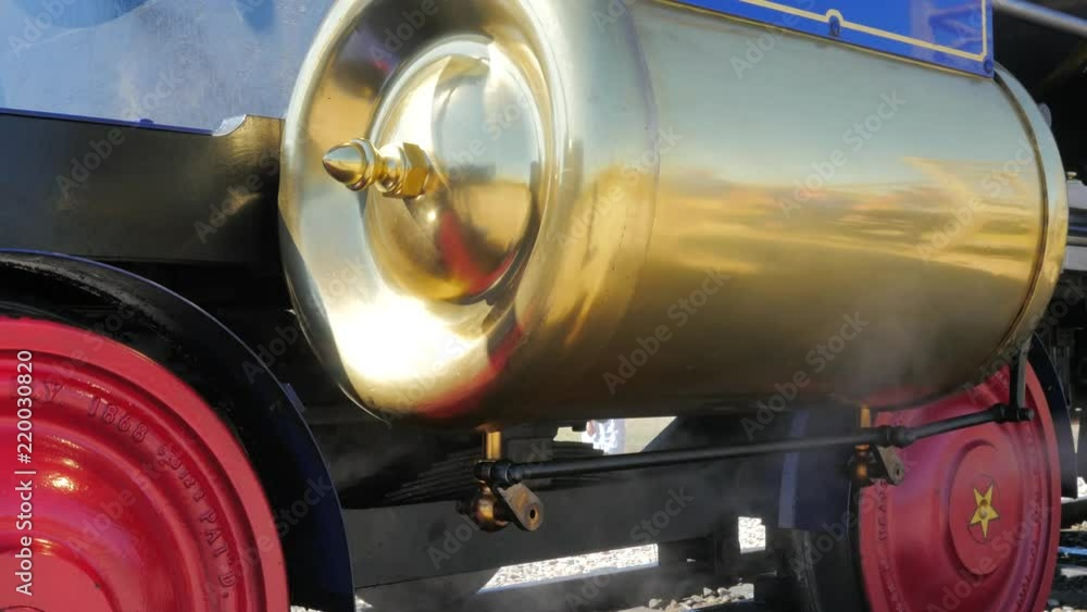 shiny metal part of an antique locomotive train. Stock Video | Adobe Stock