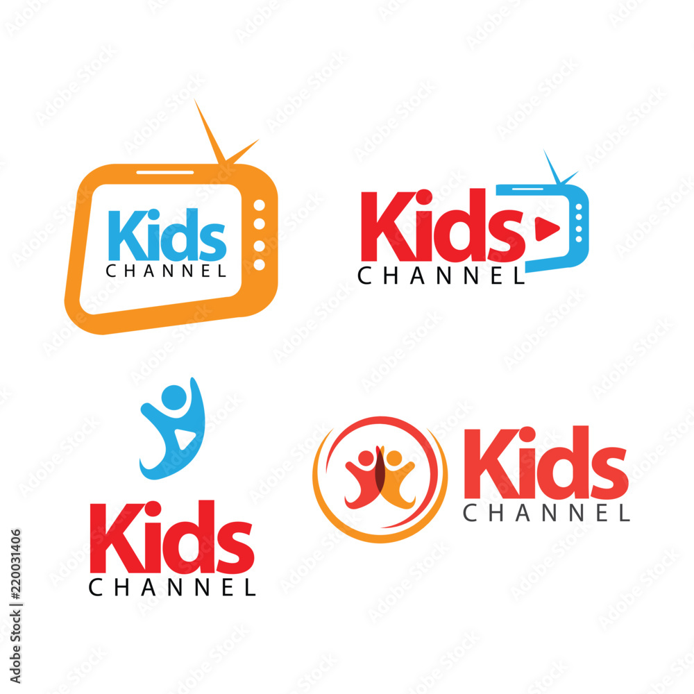 Kids Channel Logo Vector Template Design Illustration Stock Vector ...
