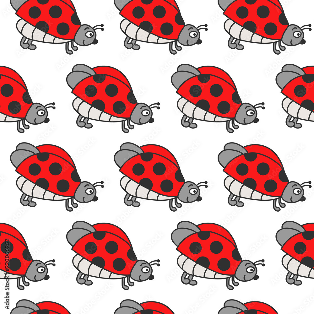 Colorful ladybug isolated pattern. Stock Vector | Adobe Stock