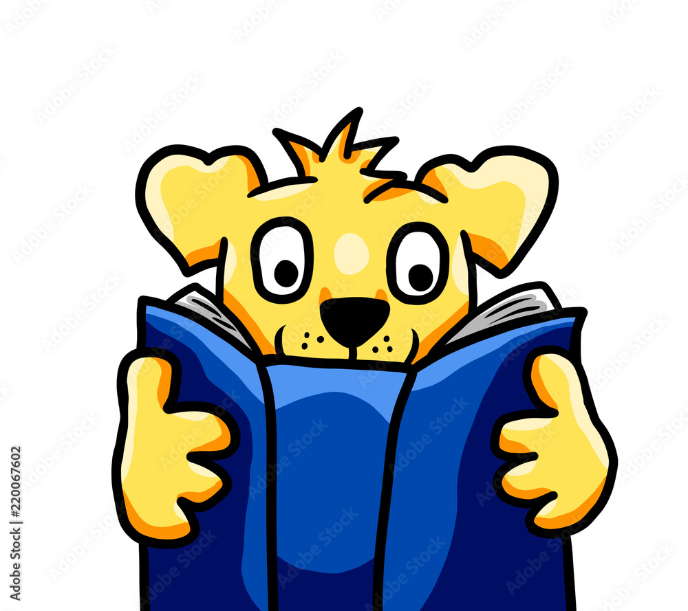 Dog Studying Clipart