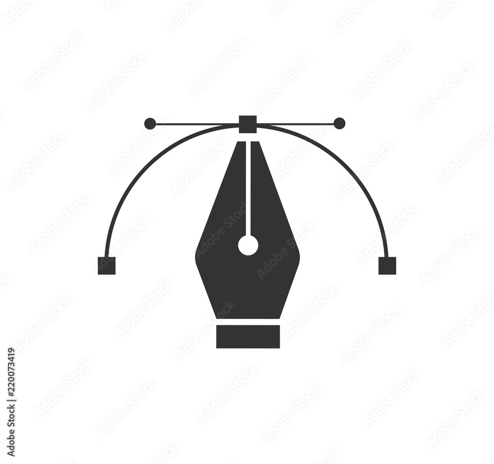 Pen tool cursor. Vector computer graphics. Logo for designer or ...