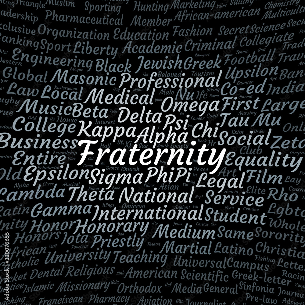 Fraternity word cloud Stock Illustration | Adobe Stock