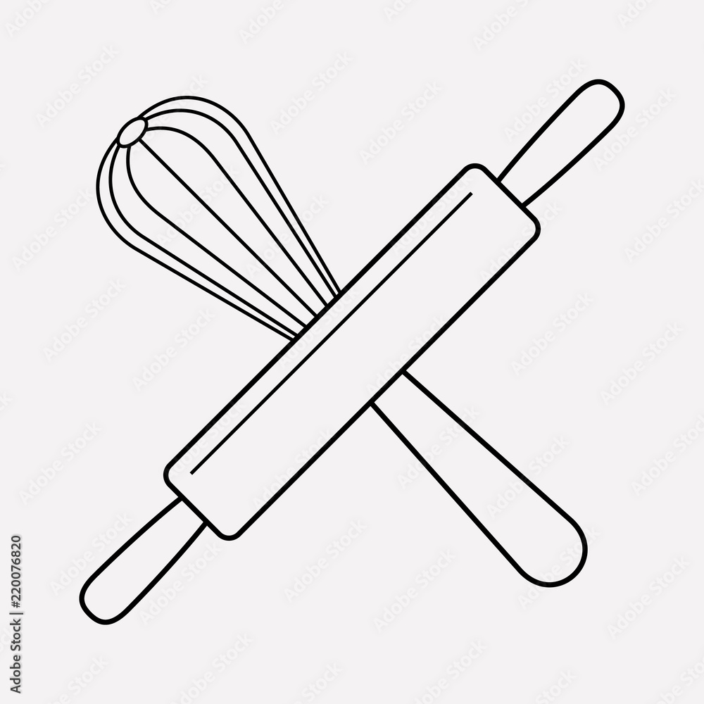 Bakery tools icon line element. Vector illustration of bakery tools ...