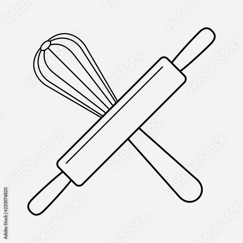 Bakery tools icon line element. Vector illustration of bakery tools ...