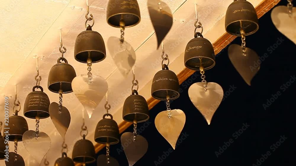 Buddhism. Buddhist bells in the temple. Sacred symbol. Traditional ...