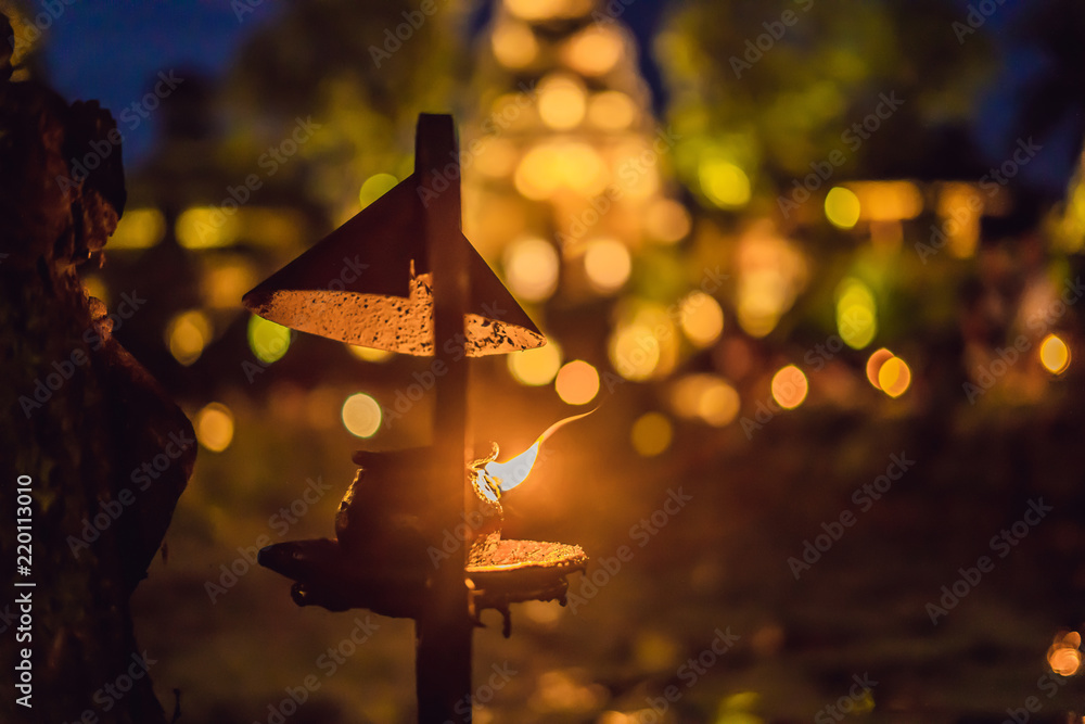 Amazing night view of Pura Taman Kemuda Saraswati Temple in Ubud, Bali ...
