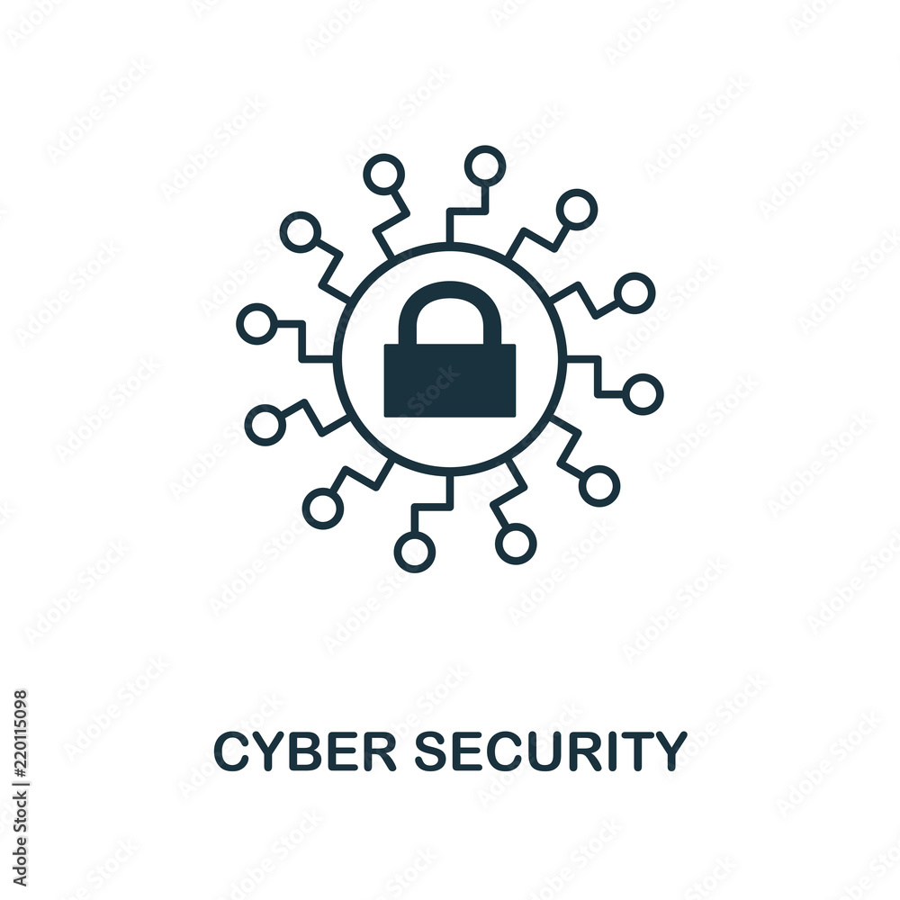 Cyber Security icon. Monochrome style design from internet security ...