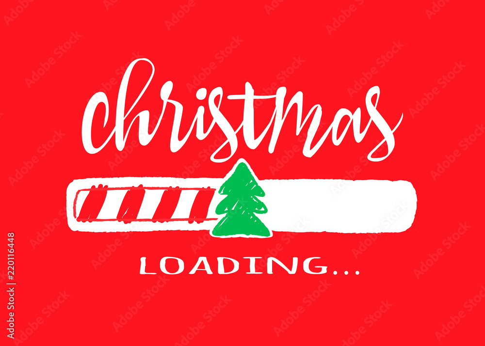 Progress bar with inscription - Christmas loading.in sketchy style on ...