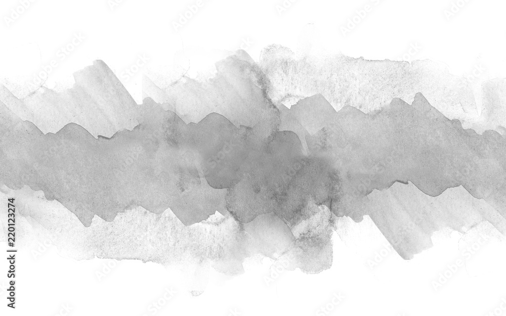 Gray watercolor colorless ink spot on paper Stock Illustration | Adobe ...
