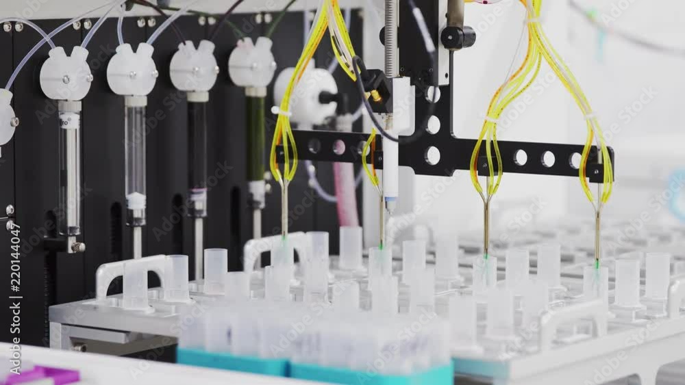 Automated laboratory in technically advanced the clinic is conducting a ...