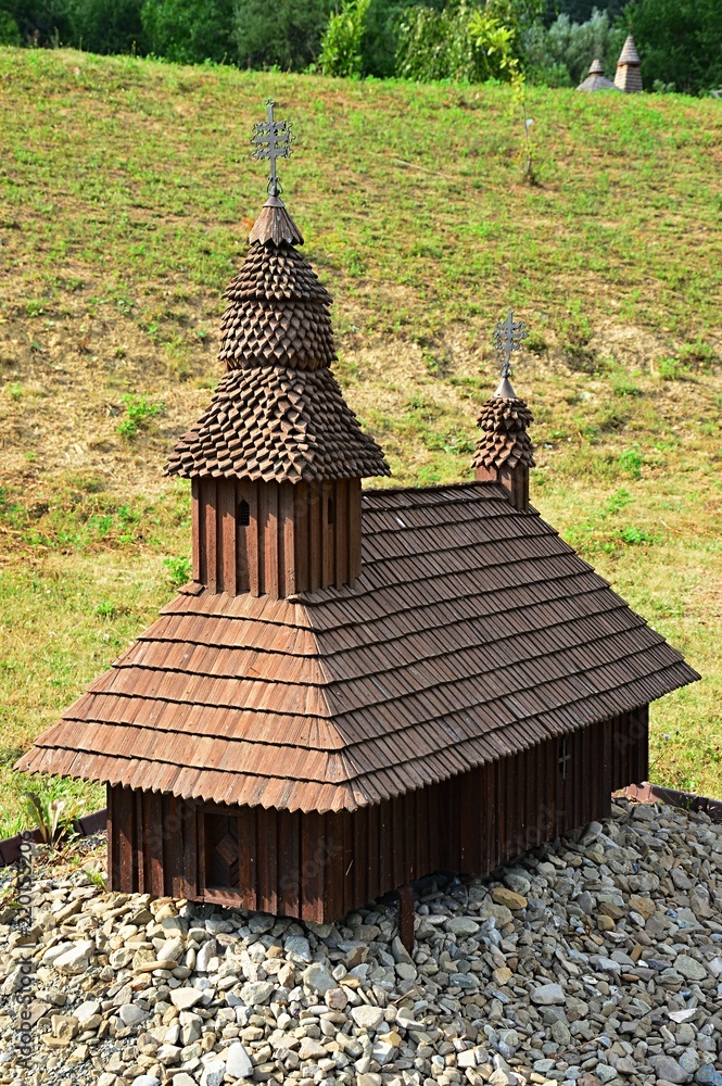 Model of greek catholic wooden church, of St. Basil The Great original ...
