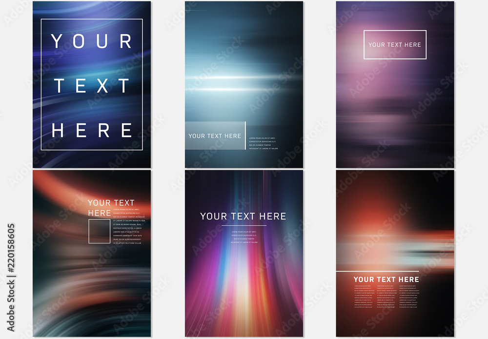 Flyer Layouts with Light Effect Backgrounds Stock Template | Adobe Stock