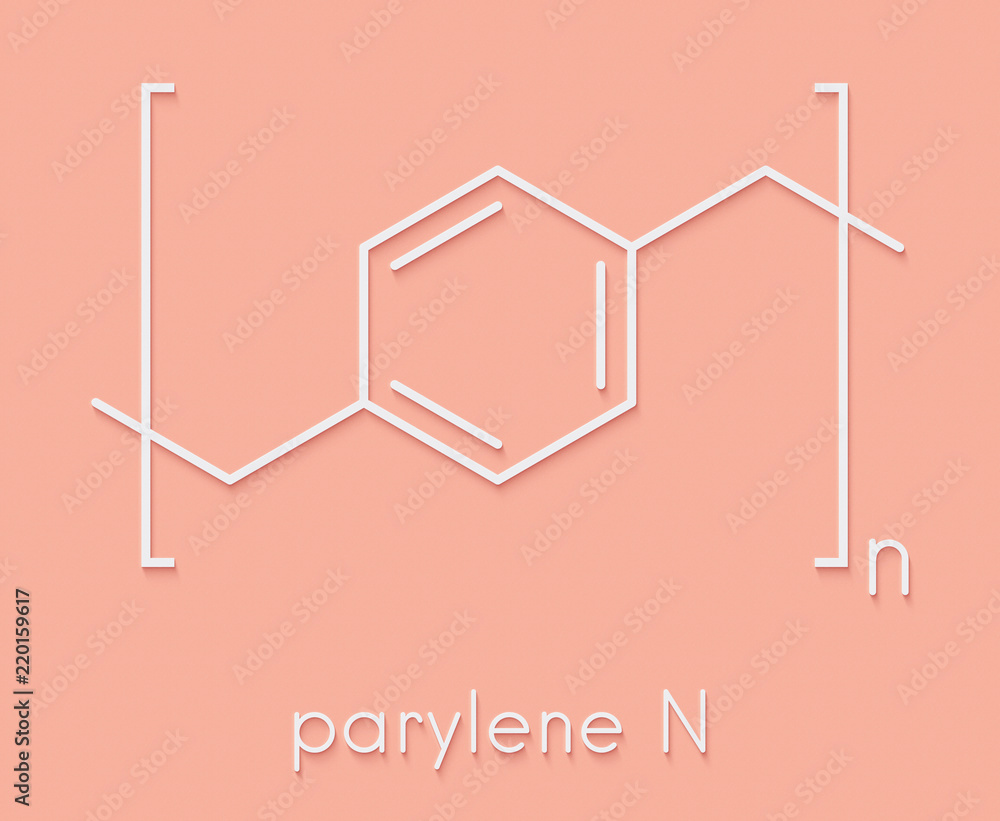 Parylene N polymer, chemical structure. Skeletal formula. Stock ...