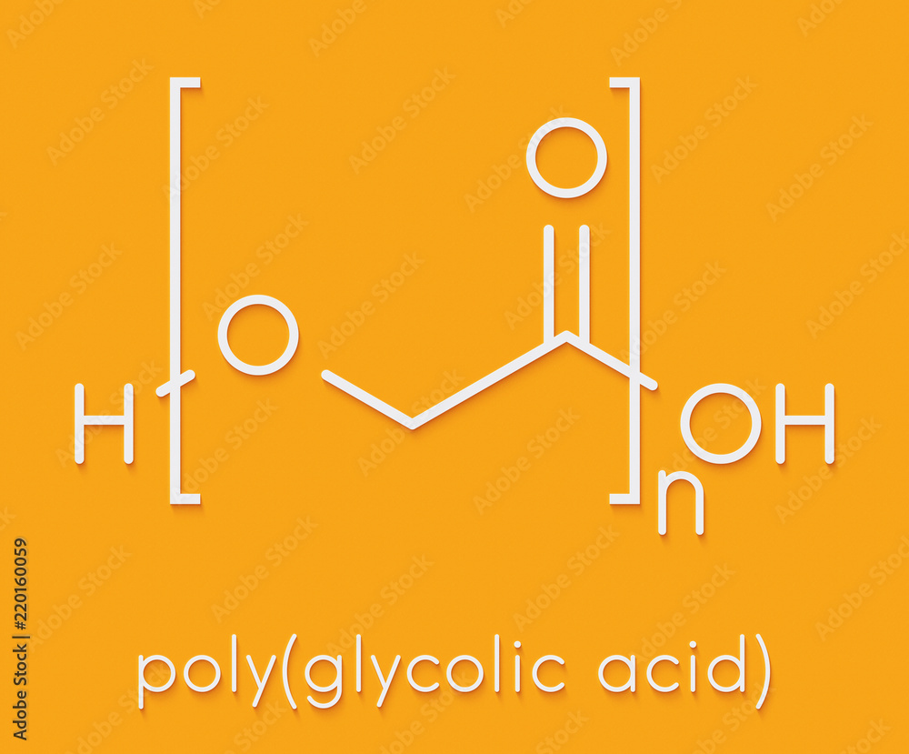 Polyglycolide (PGA) biodegradable polymer. Used in absorbable sutures ...
