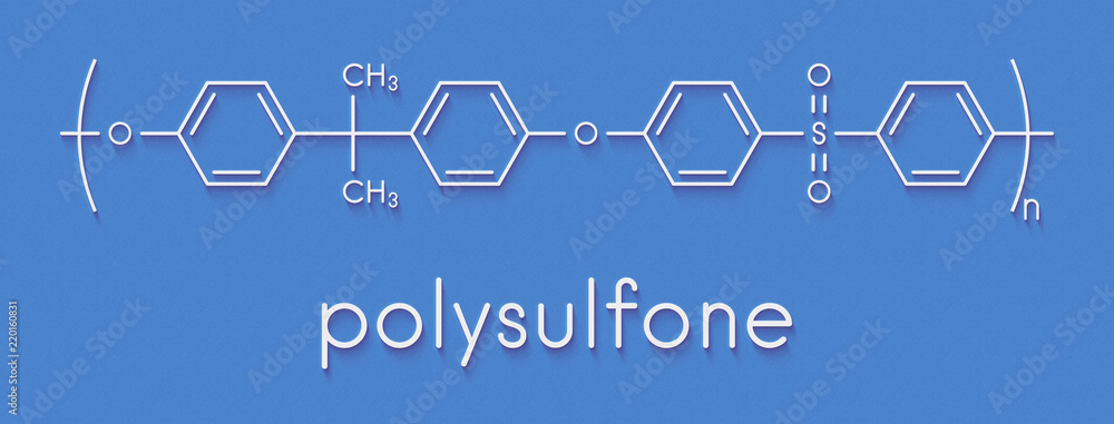 Polysulfone, basic chemical structure. Skeletal formula. Stock ...