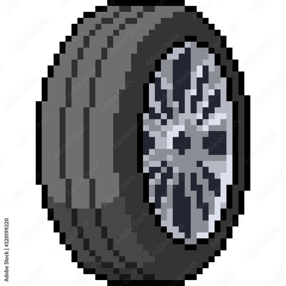 vector pixel art car wheel Stock Vector | Adobe Stock