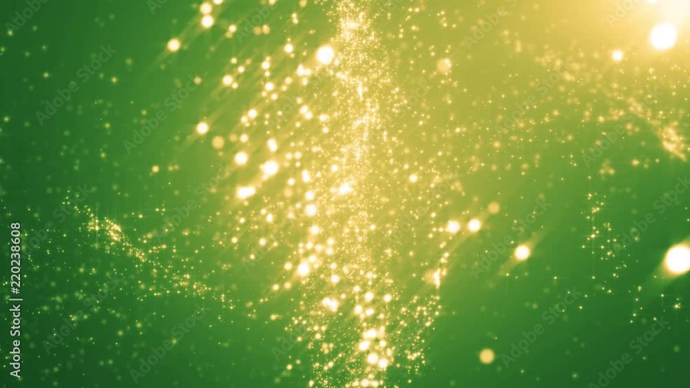 Green light shine particles bokeh, holiday concept. Christmas animated ...