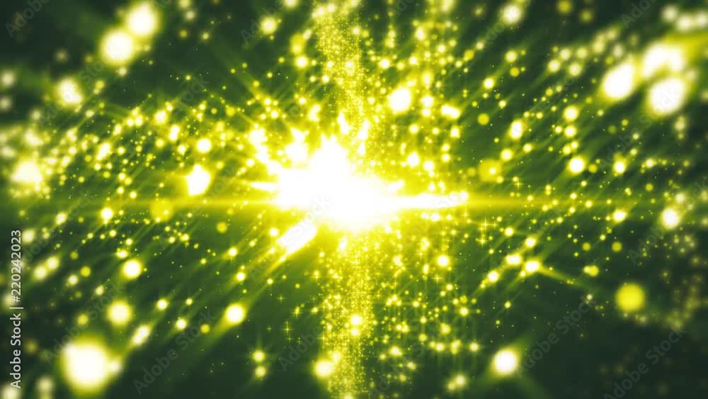 Space green background with particles. Space lime dust with stars ...