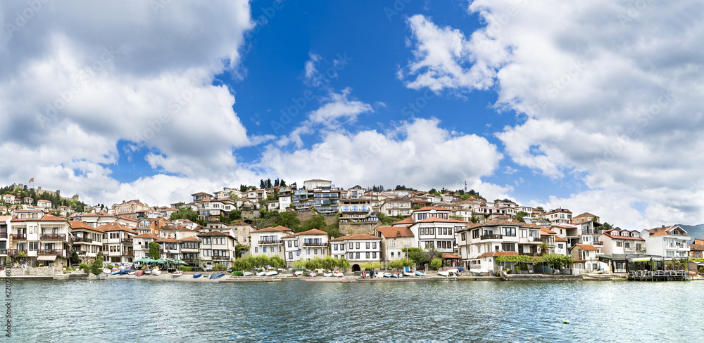 Panorama, historical part of unesco listed town ohrid is located next ...