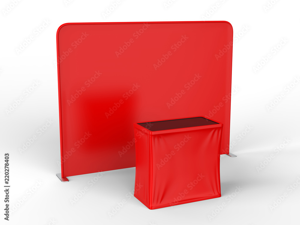 Straight Tension Fabric Trade Show Display Booth Table Pop Up. 3d ...