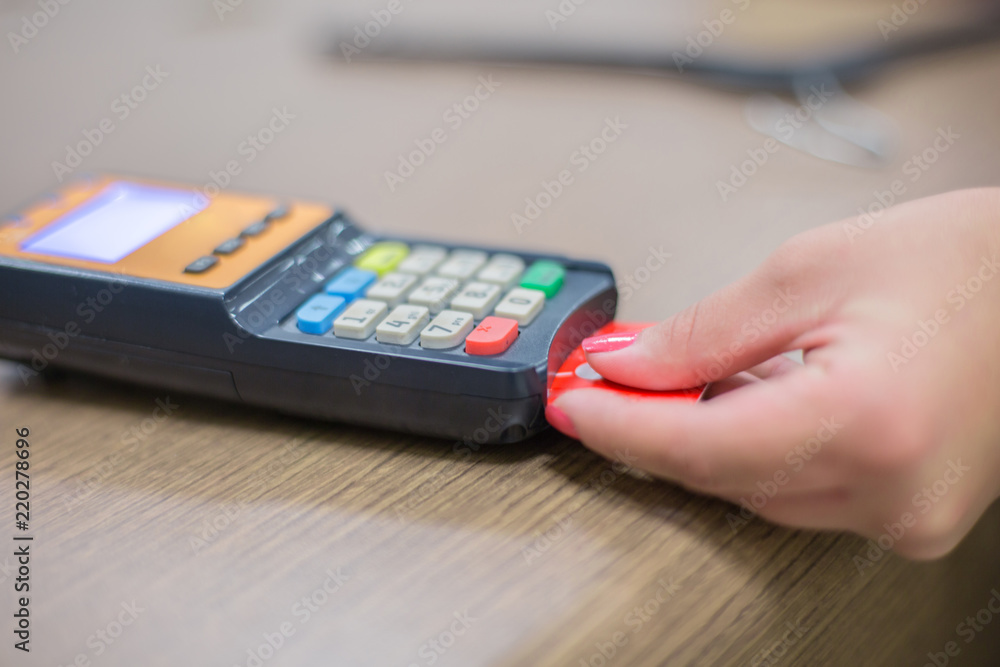 Credit card terminal. Credit Card Processor. Payment machine and Credit ...