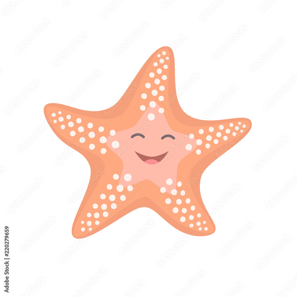 Cartoon happy starfish. Vector illustration for kids Stock Vector ...