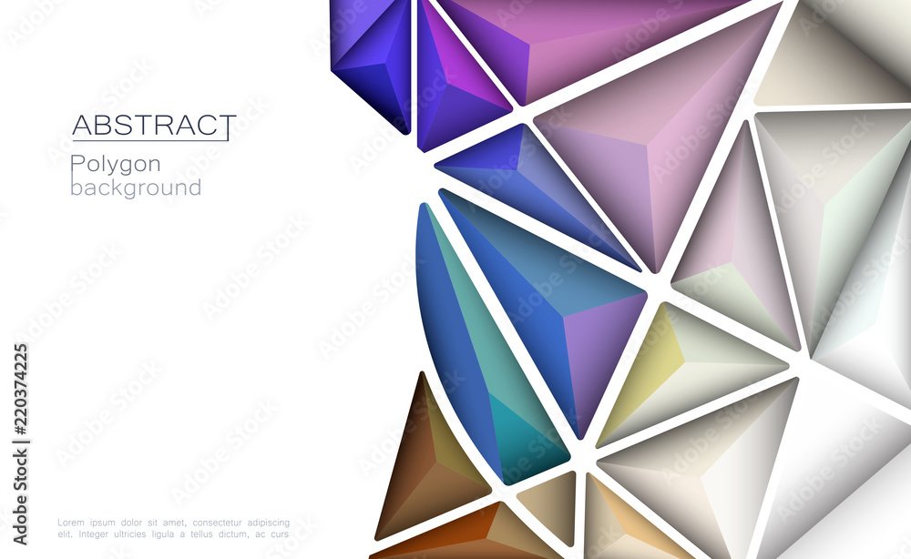 Vector 3d Geometric Polygon Line Triangle Pattern Shape For Wallpaper Or Background