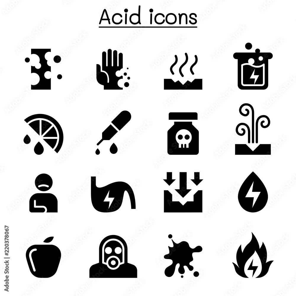 Acid icon set Stock Vector | Adobe Stock
