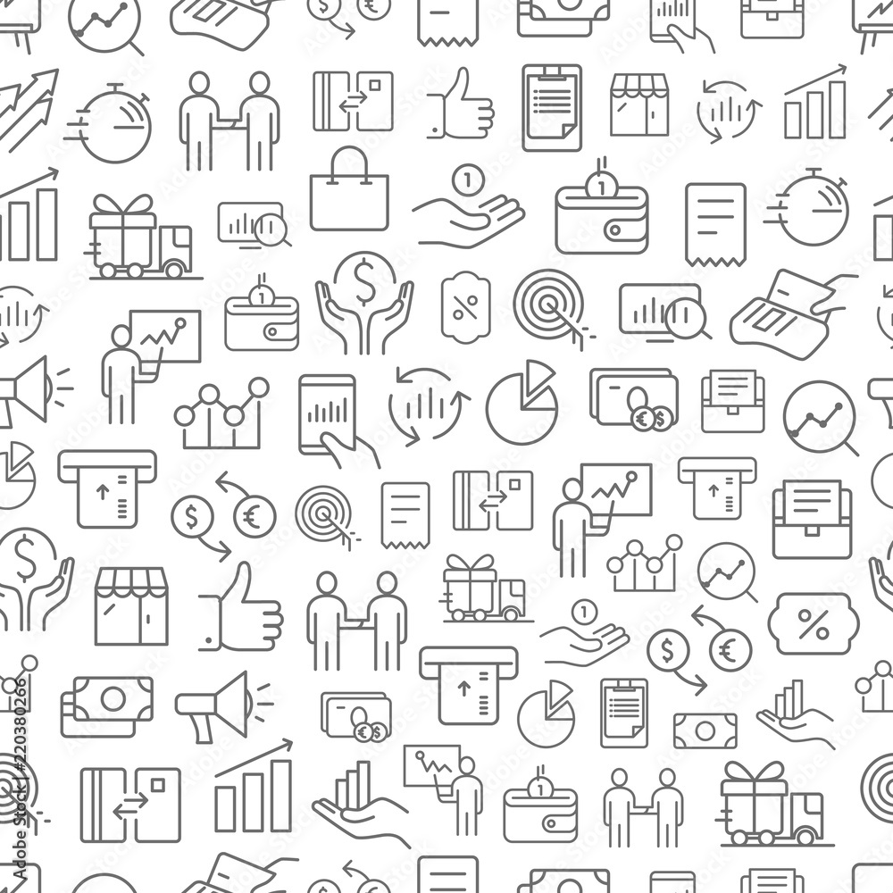 Different business app icons vector seamless pattern Stock Vector ...