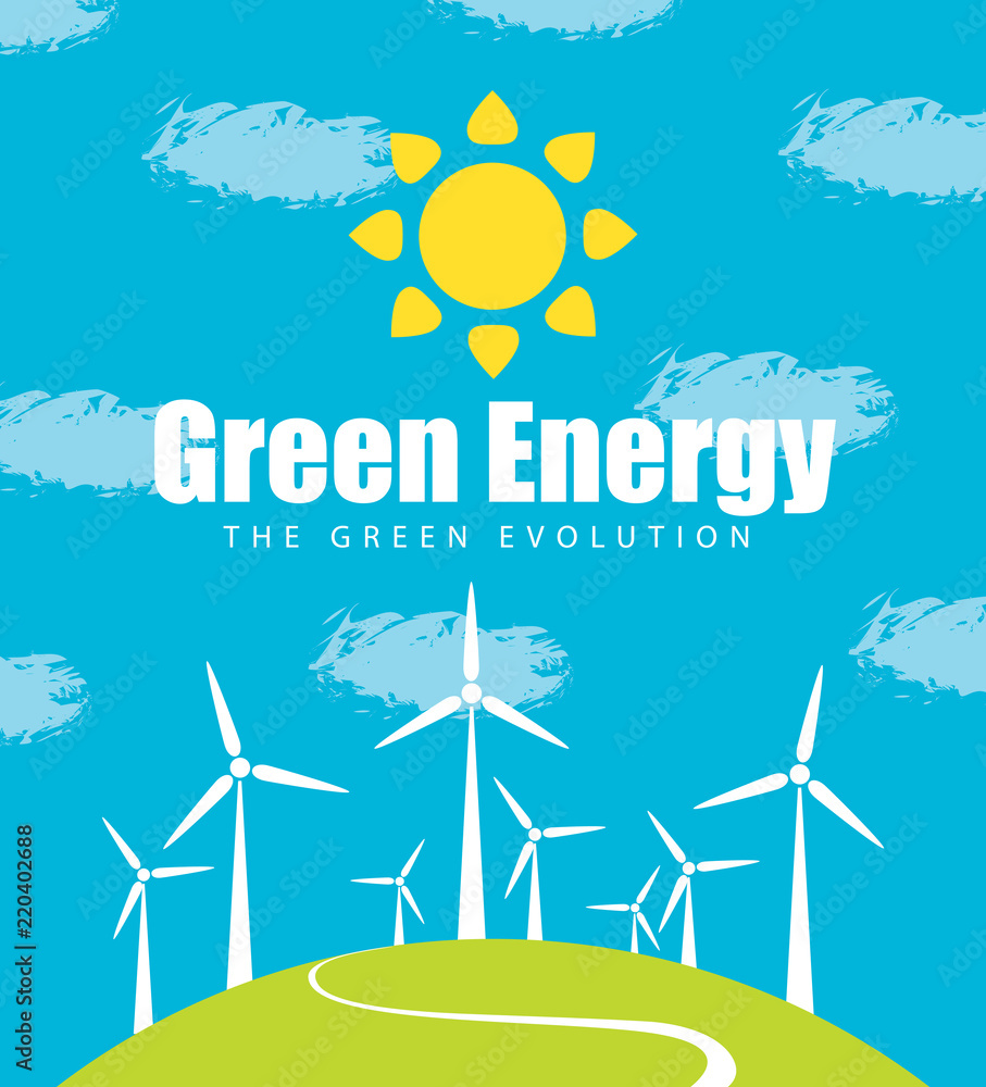 Vector banner on the theme of Green energy and Green Evolution ...