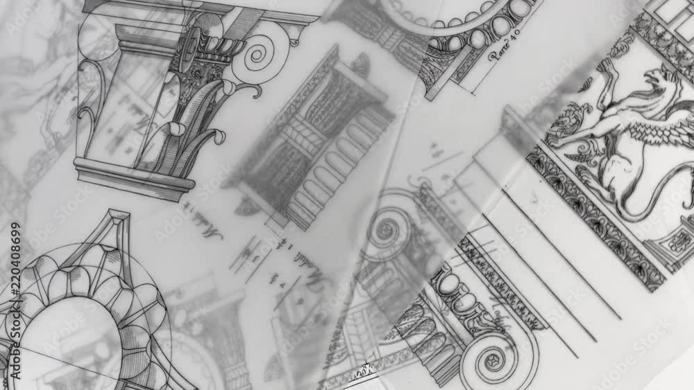 blueprints - drawings of antique architecture - drawings of antique ...