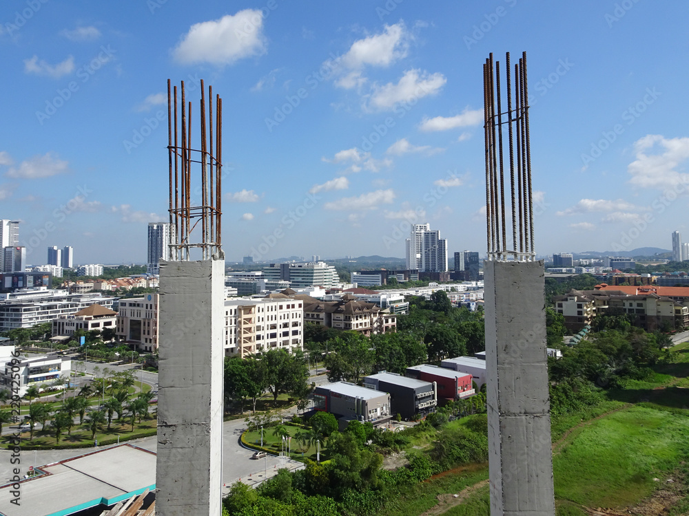 Reinforcement concrete column as part of building structure at the ...
