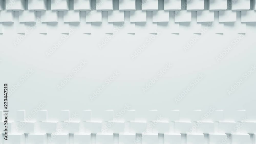 Beautiful White Boxes Turning on Screen in Looped 3d Animation ...