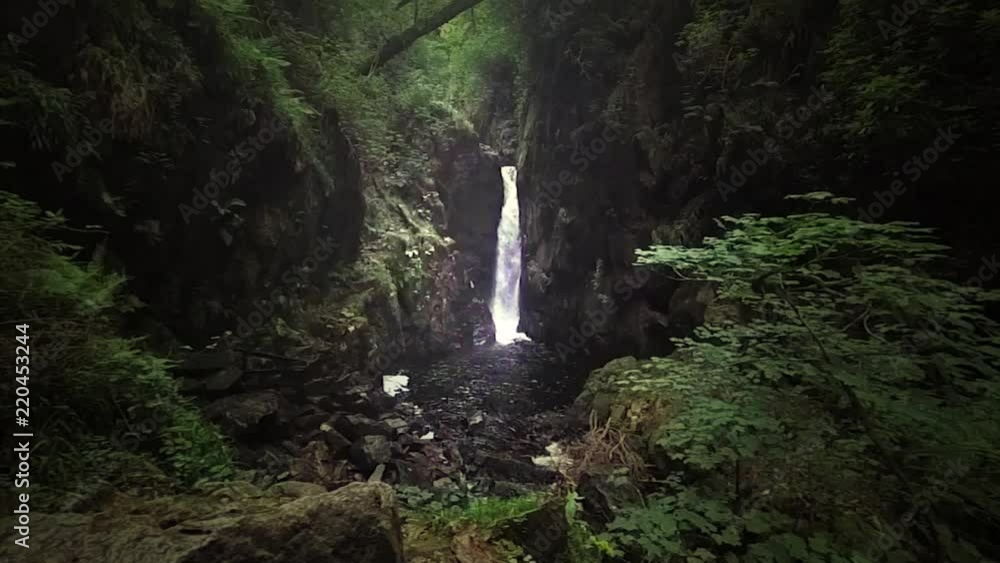 A stunning slow motion of the Stanley Ghyll Force Waterfall (Clear ...