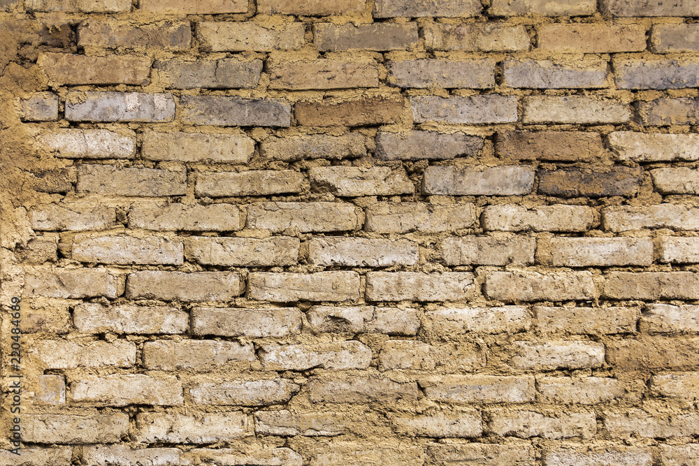 Texture bricks soil wall of Earth house is the material for building traditional earthen house ...
