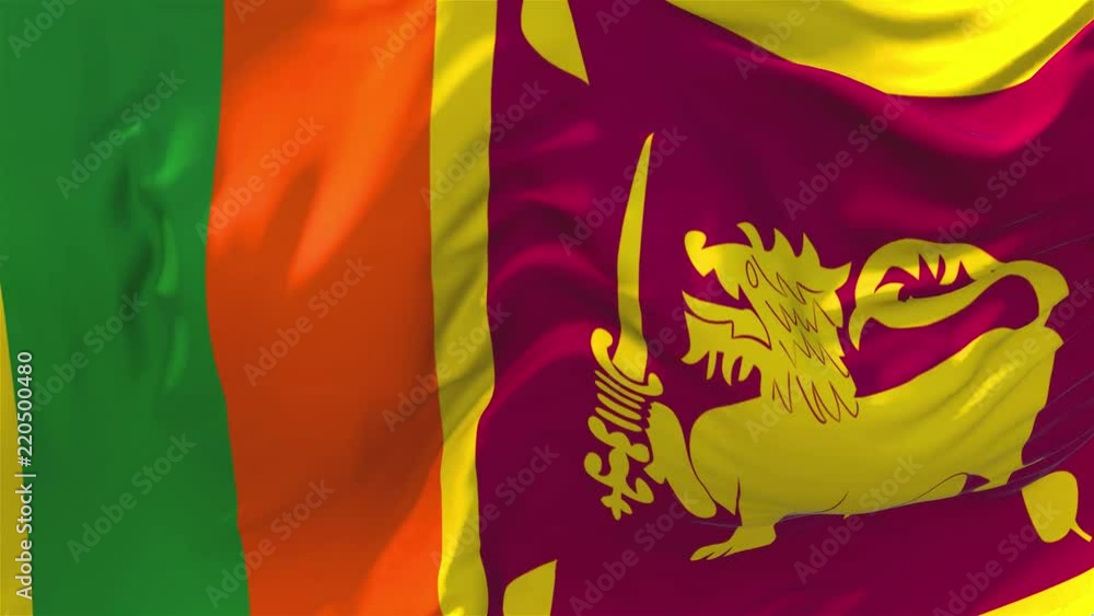 49. Sri Lanka Flag Waving in Wind Slow Motion Animation . 4K Realistic ...