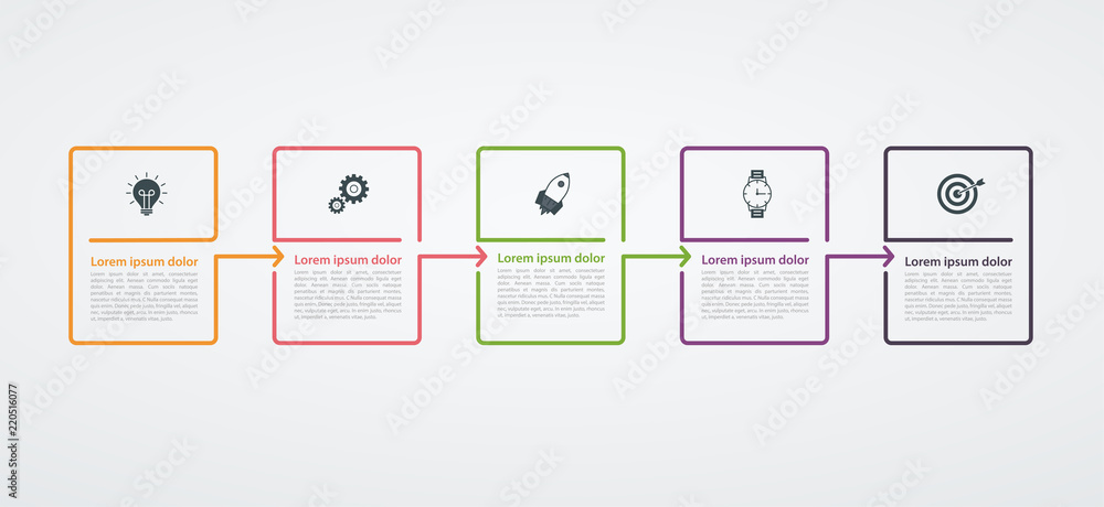Infographic design template with step structure. Business concept with ...