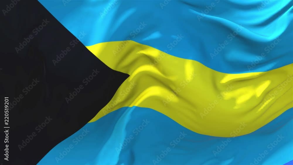 66. Bahamas Flag Waving in Wind Slow Motion Animation . 4K Realistic ...
