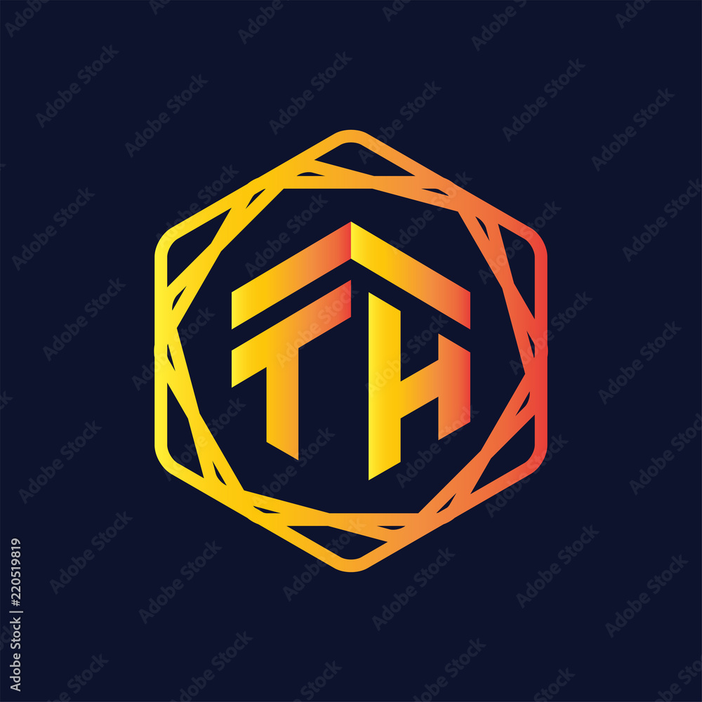 TH Initial letter hexagonal logo vector Stock Vector | Adobe Stock
