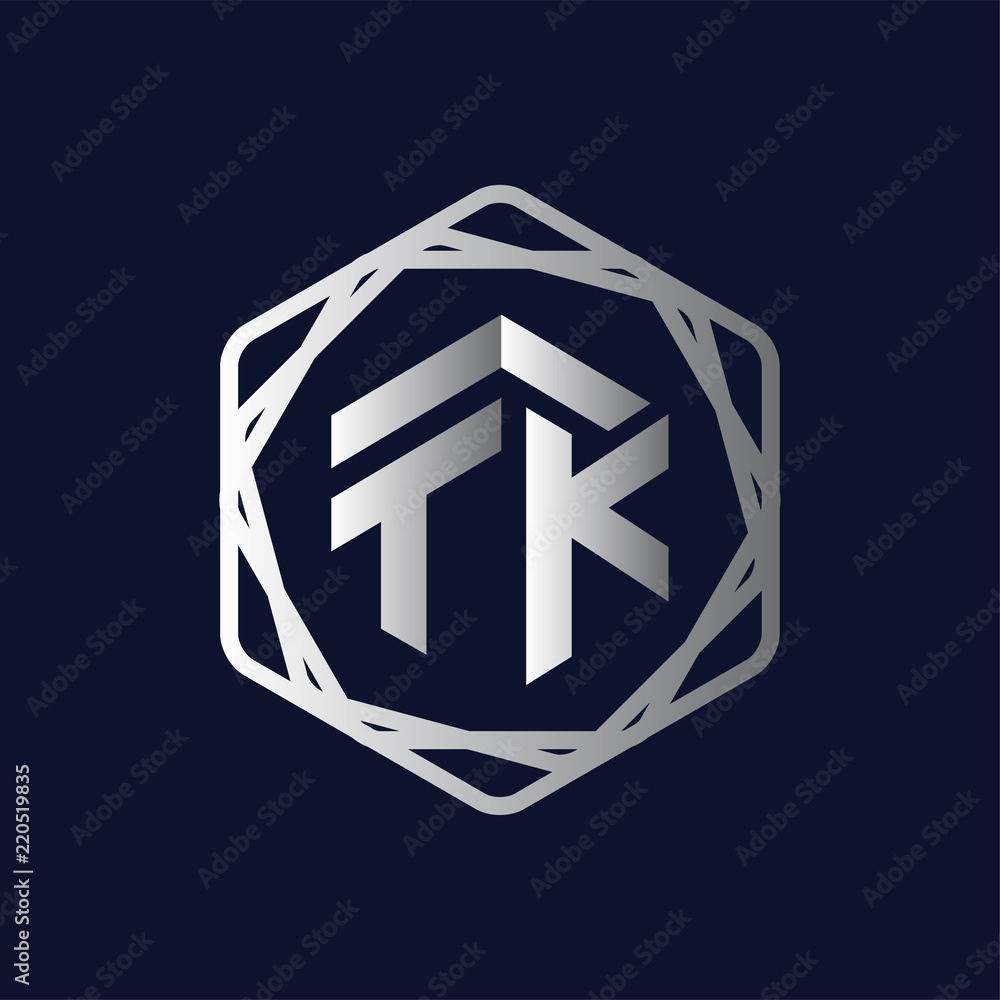 T K Initial letter hexagonal logo vector Stock Vector | Adobe Stock