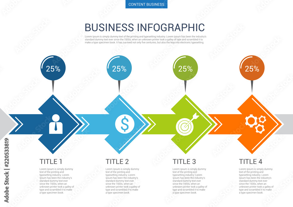 Infograhpic business presentation slide template with arrow diagram ... Infograhpic business presentation slide template with arrow diagram ...