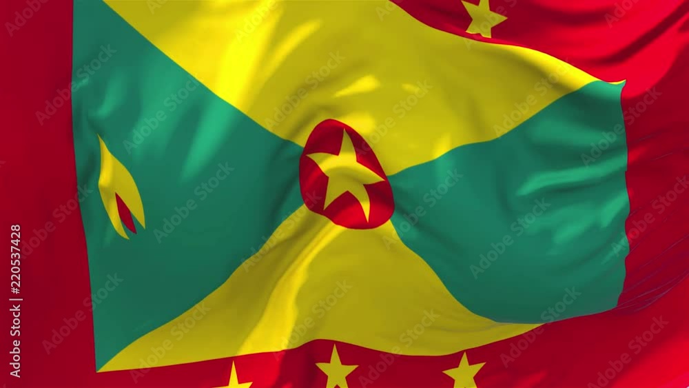79. Grenada Flag Waving in Wind Slow Motion Animation . 4K Realistic ...