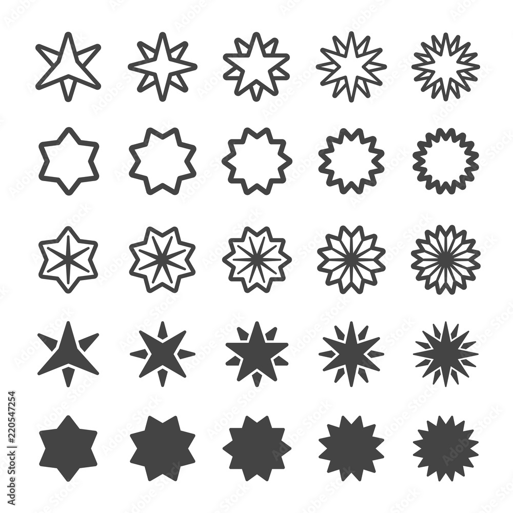 multi pointed star icon set Stock Vector | Adobe Stock