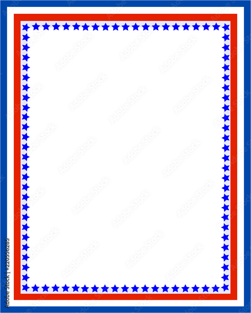 Patriotic border frame with USA flag symbols. Stock Vector | Adobe Stock