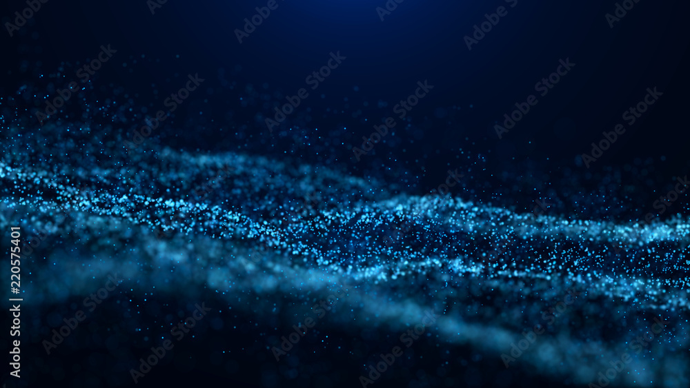 Wave of particles. Abstract particle. Data visualization. Abstract ...