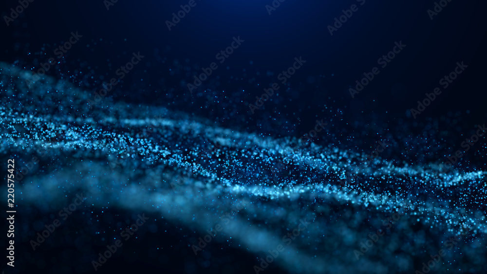 Wave of particles. Abstract particle. Data visualization. Abstract ...