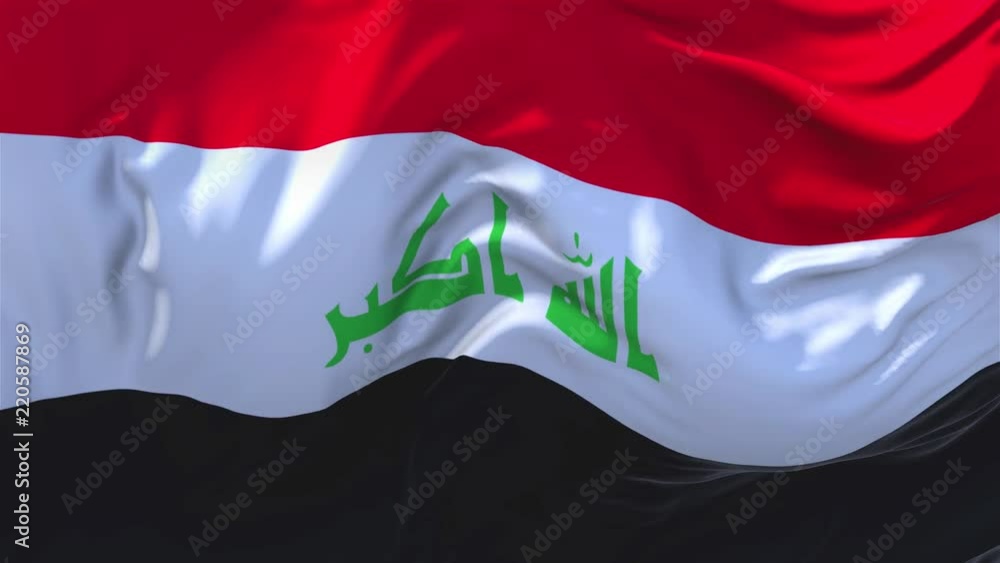 Video Stock 124. Iraq Flag Waving in Wind Slow Motion Animation . 4K ...