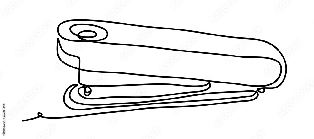 Stapler, staple, paper, cardboard, office equipment. Vector ...
