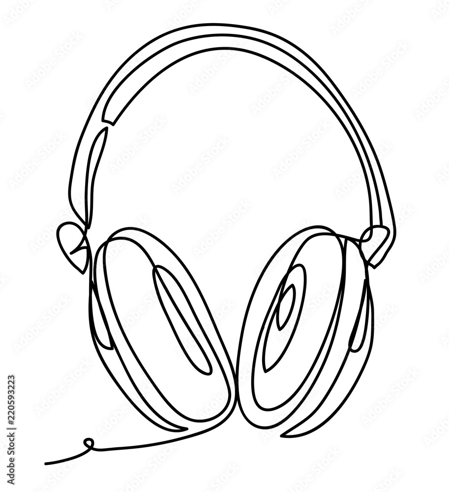 Wireless headphones with music and technology symbols Vector ...